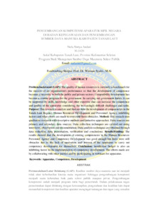 PENGEMBANGAN KOMPTENSI APARATUR SIPIL NEGARA DI BADAN KEPEGAWAIAN DAN PENGEMBANGAN SUMBER DAYA ...